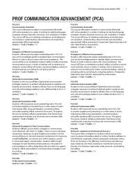 Prof Communication Advancement (PCA) | Study notes Communication | Docsity