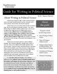Guide for Writing in Political Science | Study Guides, Projects ...