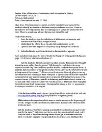 Lesson Plan: Alliteration, Consonance, and Assonance in Poetry ...