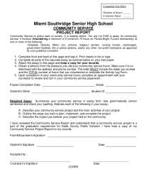 Community service project report | Study notes Nursing | Docsity