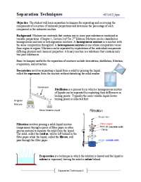 Separation Techniques | Lecture notes Chemistry | Docsity