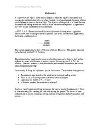 Alphametics A cryptarithm is a type of mathematical puzzle in ... | Assignments Reasoning | Docsity