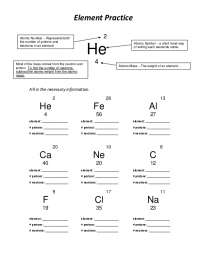 Protons, Neutrons, and Electrons Practice Worksheet | Slides Chemistry ...