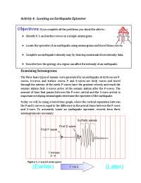 Locating an Earthquake Epicenter Examining Seismograms | Exercises ...
