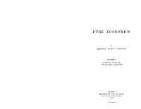 PURE ECONOMICS | Exams Applied Economics | Docsity