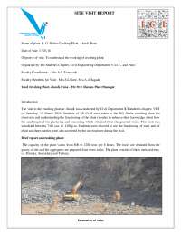 SITE VISIT REPORT | Study notes Civil Engineering | Docsity