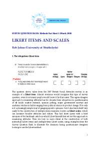 SQB Methods Fact Sheet 1: Likert Items and Scales | Study notes Design ...