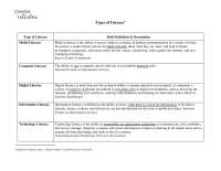 Types of Literacy | Exams Information Literacy | Docsity