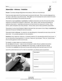 Observation – Inference – Prediction | Schemes and Mind Maps Research ...