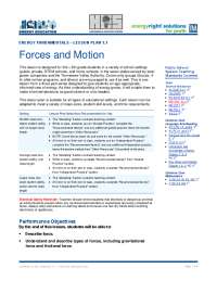 Forces and Motion | Assignments Law | Docsity