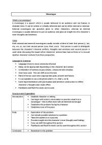 Monologue | Study notes Voice | Docsity