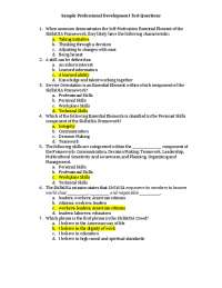 Sample Professional Development Test Questions | Study notes ...