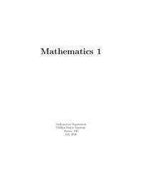 Mathematics 1 | Study Guides, Projects, Research Mathematics | Docsity