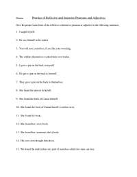 Practice of Reflexive and Intensive Pronouns and Adjectives | Study ...