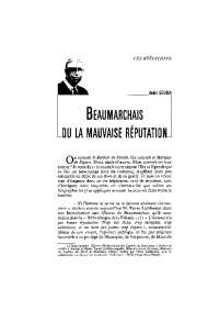 BEAUMARCHAIS ou LA MAUVAISE RÉPUTATION | Slides Principes de conception du théâtre | Docsity