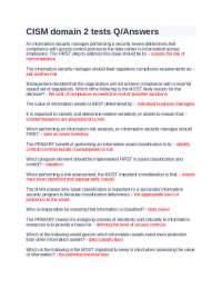 CISM domain 2 tests Question Answers. | Exams Nursing | Docsity