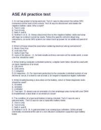 ASE A6 practice test.Question and Answers | Exams Nursing | Docsity