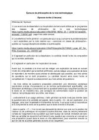 Sujet du bac STMG-STI2D-ST2S Philosophie 2021 | Exercices Philosophie | Docsity