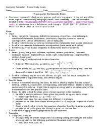 Geometry Semester 1 Exam Study Guide ... | Summaries Geometry | Docsity