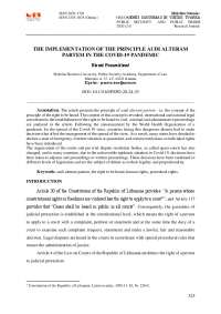 THE IMPLEMENTATION OF THE PRINCIPLE AUDI ALTERAM ... | Summaries Law | Docsity