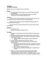 Primary and Secondary Structure of Proteins Purpose | Lecture notes ...