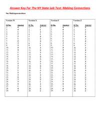 Answer Key For The NY State Lab Test: Making Connections | Study notes ...