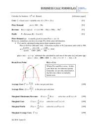BUSINESS CALC FORMULAS 2009r1 | Lecture notes Managerial Economics ...