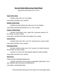 Harvard-Style Referencing Cheat-Sheet | NUI Galway Library | Study ...