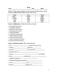Noun Practice Pages | Study notes Grammar and Composition - Docsity