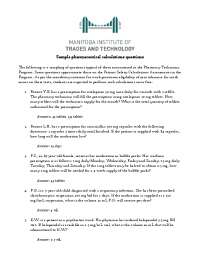 Sample pharmaceutical calculations questions | Exercises Pharmacy - Docsity