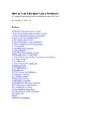 How to Read Literature Like a Professor: | Lecture notes Literature ...
