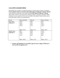 2-way ANOVA Example Problem | Study notes Music | Docsity