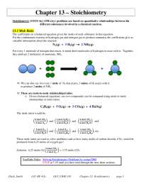 Study notes for Stoichiometry (Biology and Chemistry) Free Online as ...