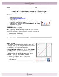 Student Exploration: Distance-Time Graphs | Slides Physics | Docsity