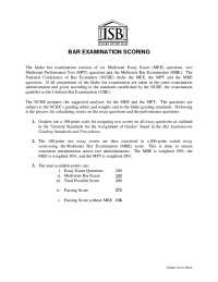 BAR EXAMINATION SCORING | Lecture notes Technical English | Docsity