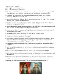 The Hunger Games Part I Discussion Questions | Exams English Literature ...