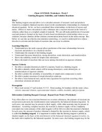 Chem 115 POGIL Worksheet | Study notes Stoichiometry | Docsity