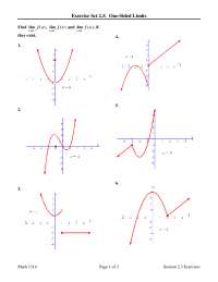 Exercise Set 2.3: One-Sided Limits | Exams Calculus | Docsity