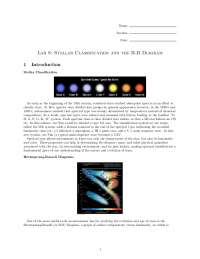 Lab 8: Stellar Classification and the H-R Diagram 1 Introduction ...
