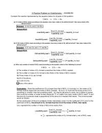 A Practice Problem on Stoichiometry -- ANSWERS | Lecture notes ...