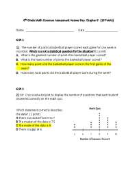 6th Grade Math Common Assessment Answer Key: Chapter 6 ... | Exams ...