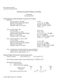 Advanced Corporate Finance: formulas | Study notes Corporate Finance ...