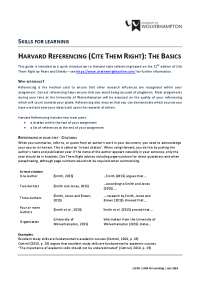 HARVARD REFERENCING (CITE THEM RIGHT): THE BASICS | Study notes ...