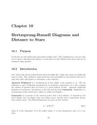 Chapter 10 Hertzsprung-Russell Diagrams and Distance to ... | Summaries ...