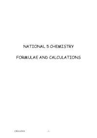 National 5 CHEMISTRY FORMULAE AND CALCULATIONS | Exercises Chemistry ...