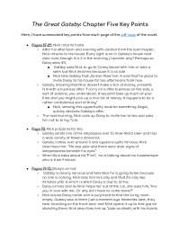 The Great Gatsby : Chapter Five Key Points | Study notes Business - Docsity