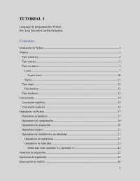 Tutorial 1 de Python | Apuntes de Algoritmos y Programación | Docsity