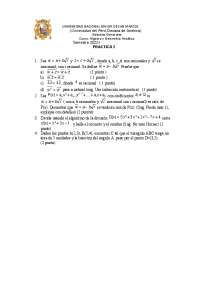 Primera practica califica de Algebra y Geometría Analítica | Exámenes de Álgebra - Docsity