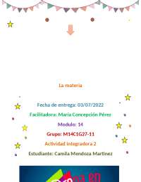 Actividad Integradora 2 Modulo 14 La materia | Guías, Proyectos, Investigaciones de Química ...