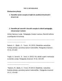Test iz metodologije strucnog rada | Seminarski radovi' predlog ...